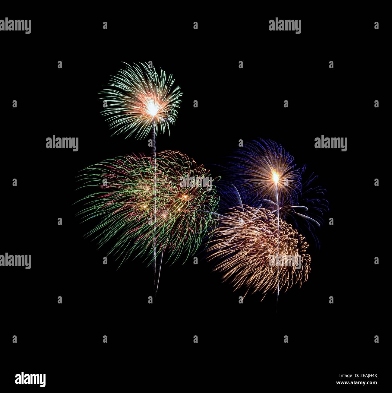 Fireworks explosion on night sky Stock Photo - Alamy