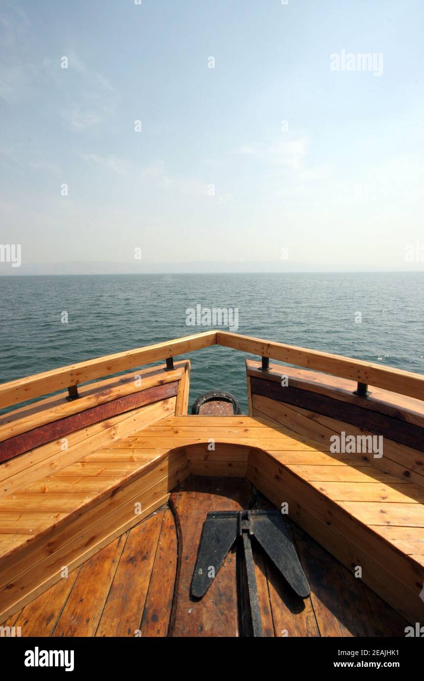 Boat on the Sea of Galilee Stock Photo - Alamy