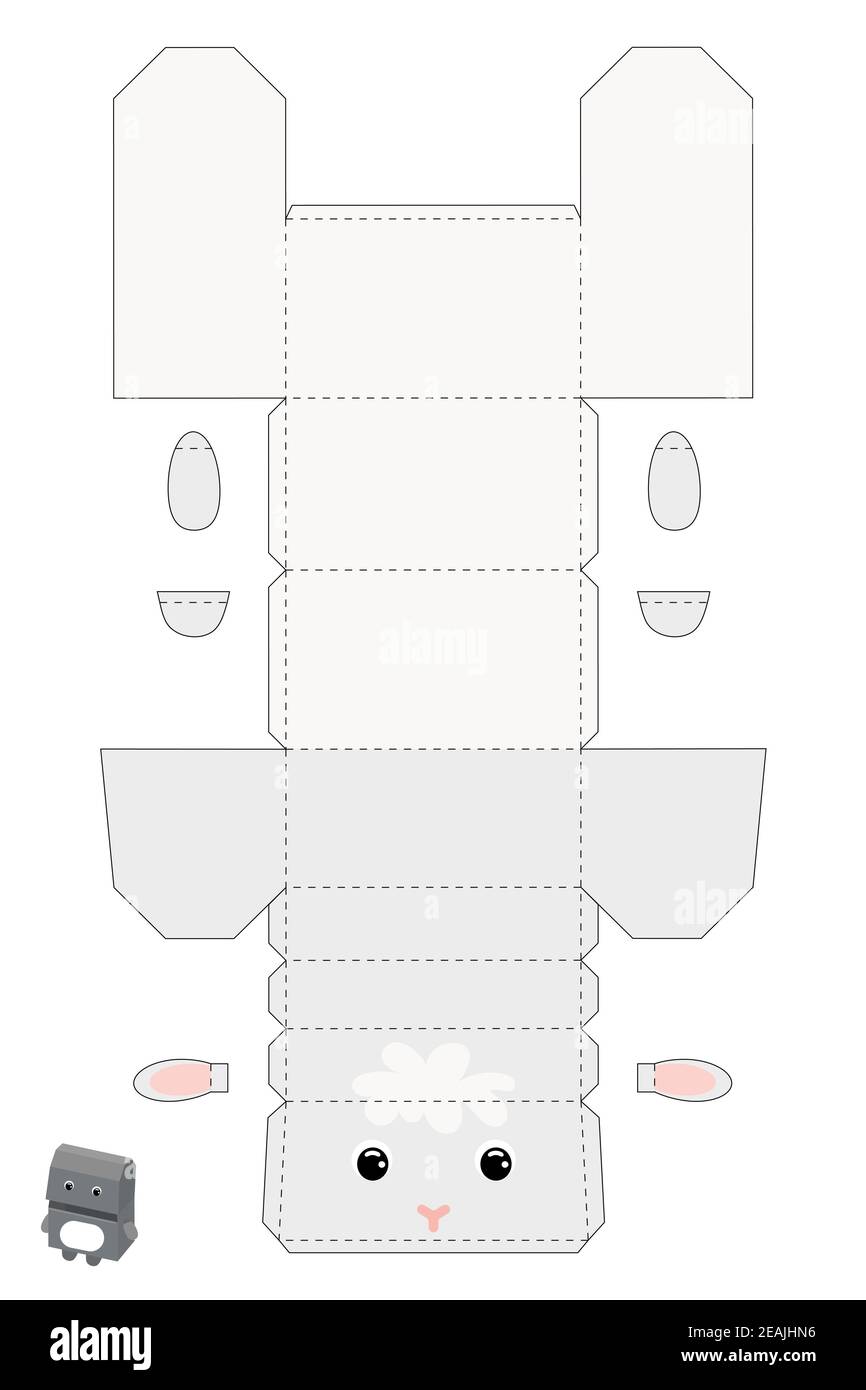 Party favor box sheep design for for sweets, candies, small presents ...