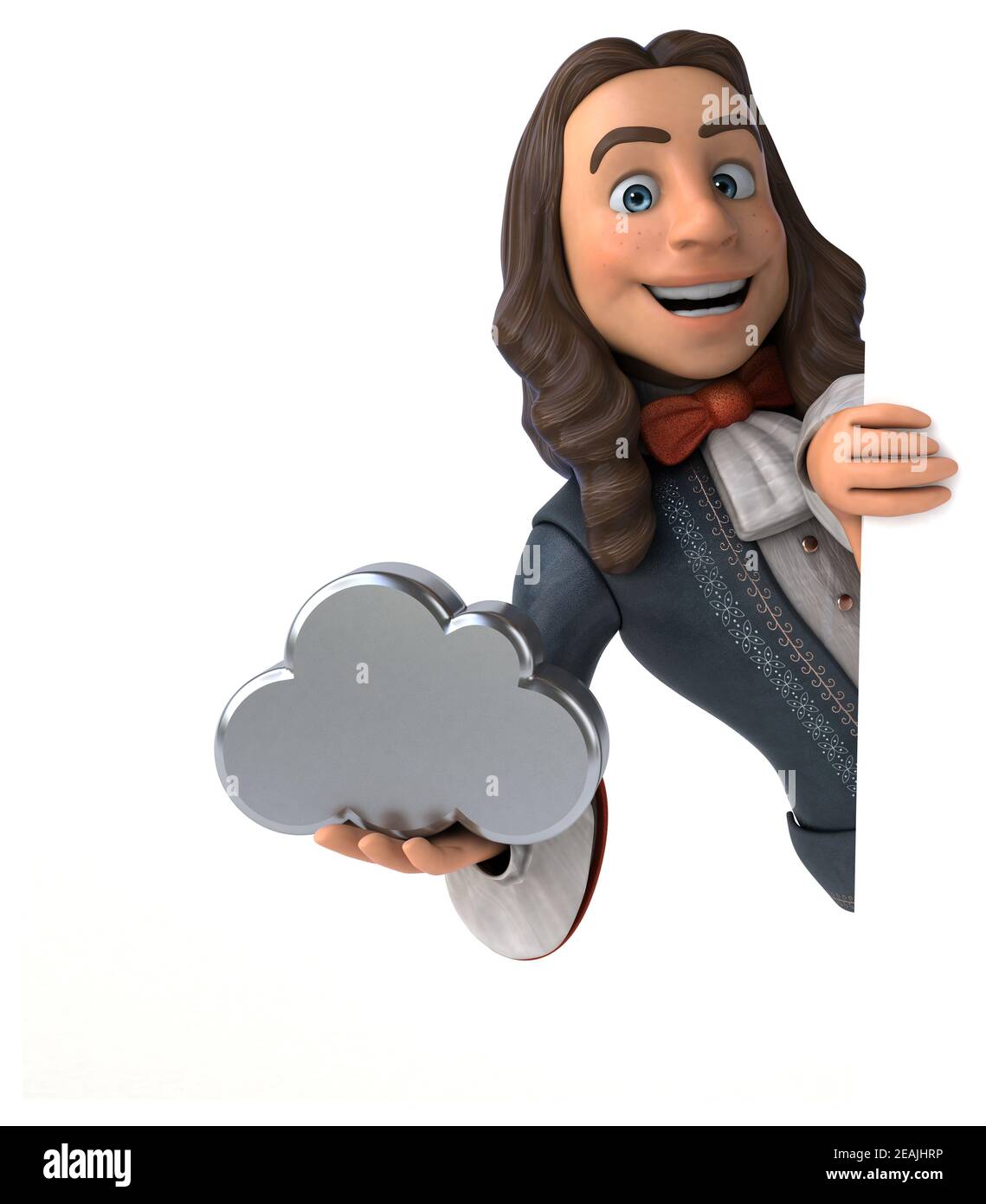 3D Illustration of a cartoon man in historical baroque costume Stock ...