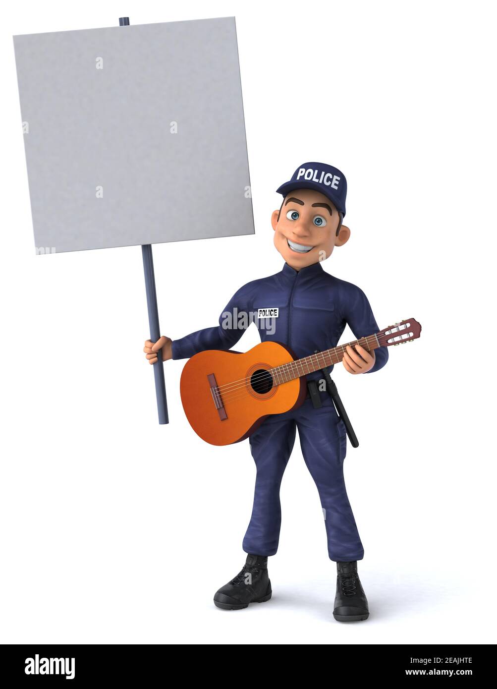 Fun 3D illustration of a cartoon Police Officer Stock Photo - Alamy