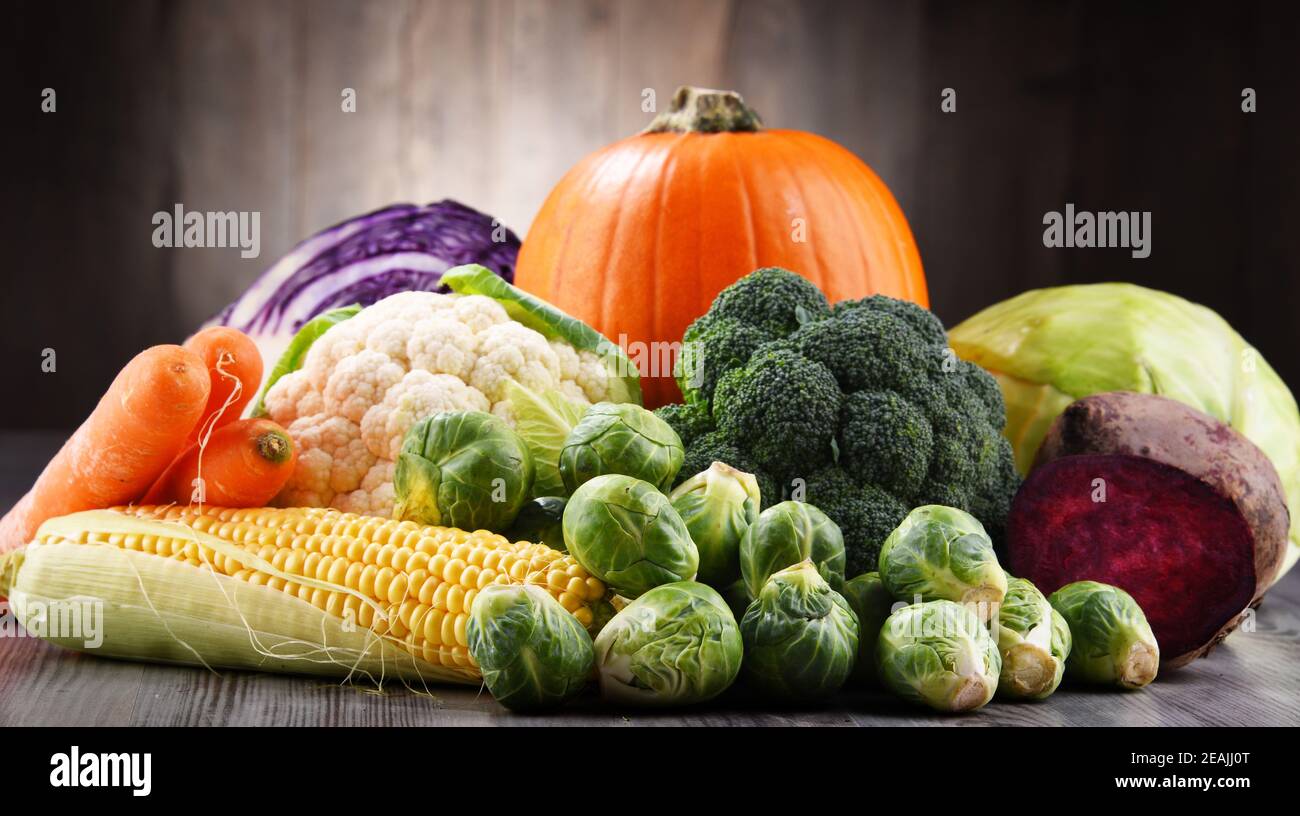 Composition with fresh vegetables Stock Photo - Alamy