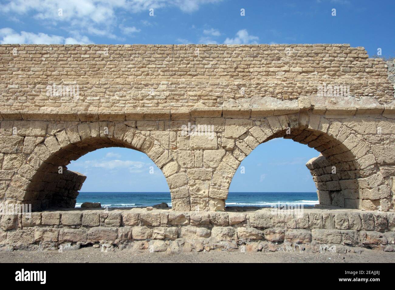 Ancient Roman aqueduct at Caesarea, in Israel Stock Photo - Alamy