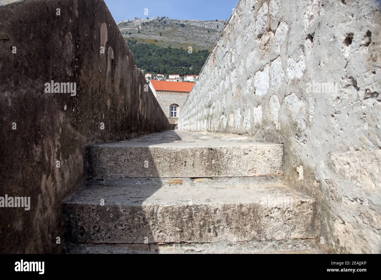 Architectural detail, steps on the city walls Stock Photo - Alamy