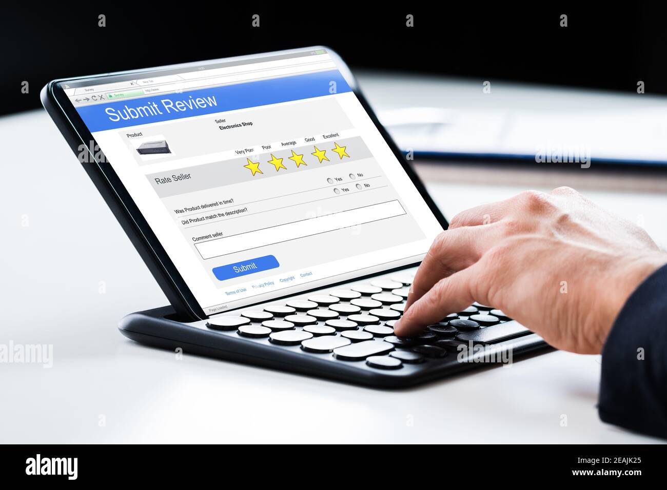Online Quality Control Survey Feedback Form Stock Photo - Alamy