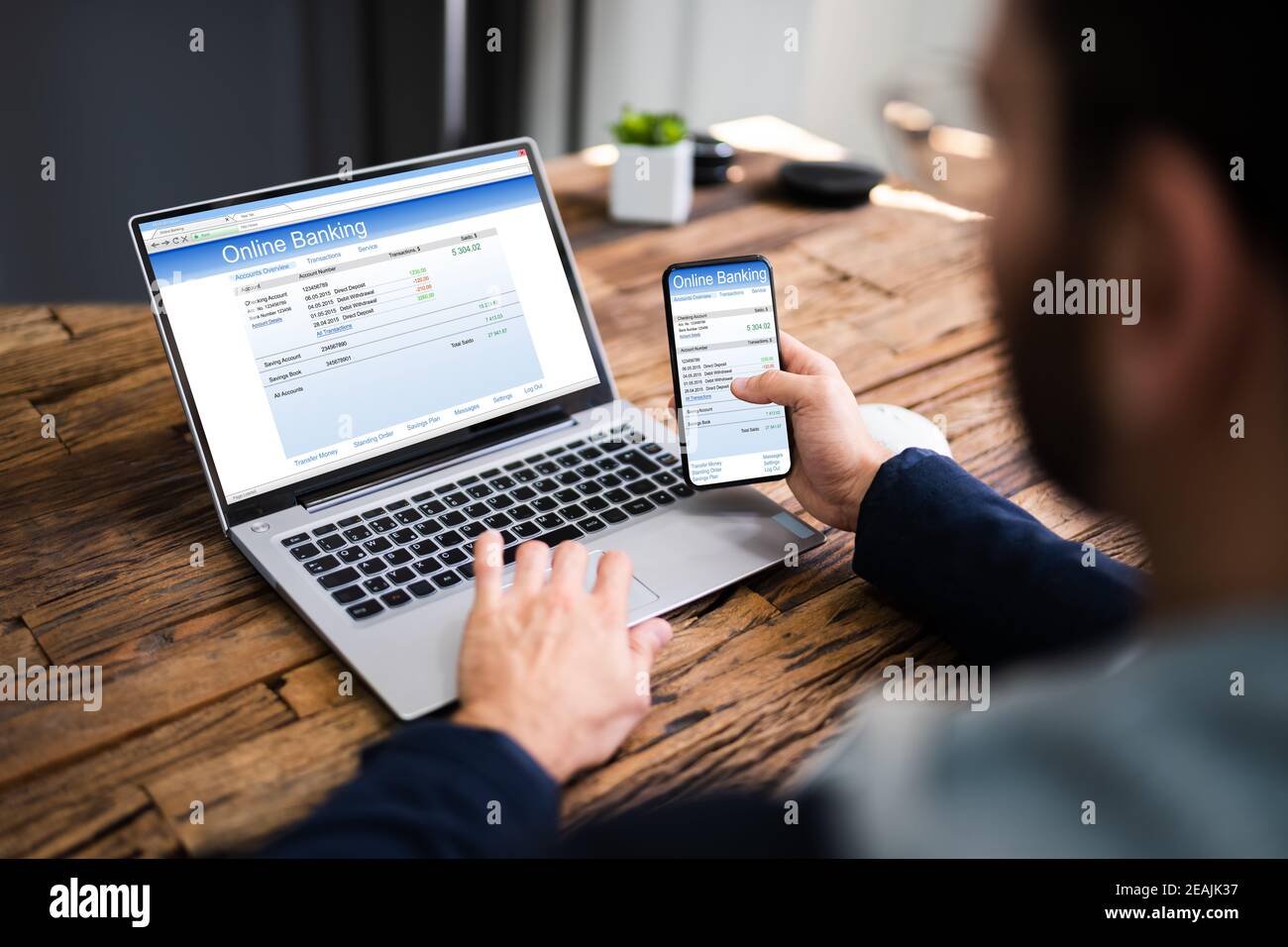 Online Banking Money Transaction Stock Photo - Alamy