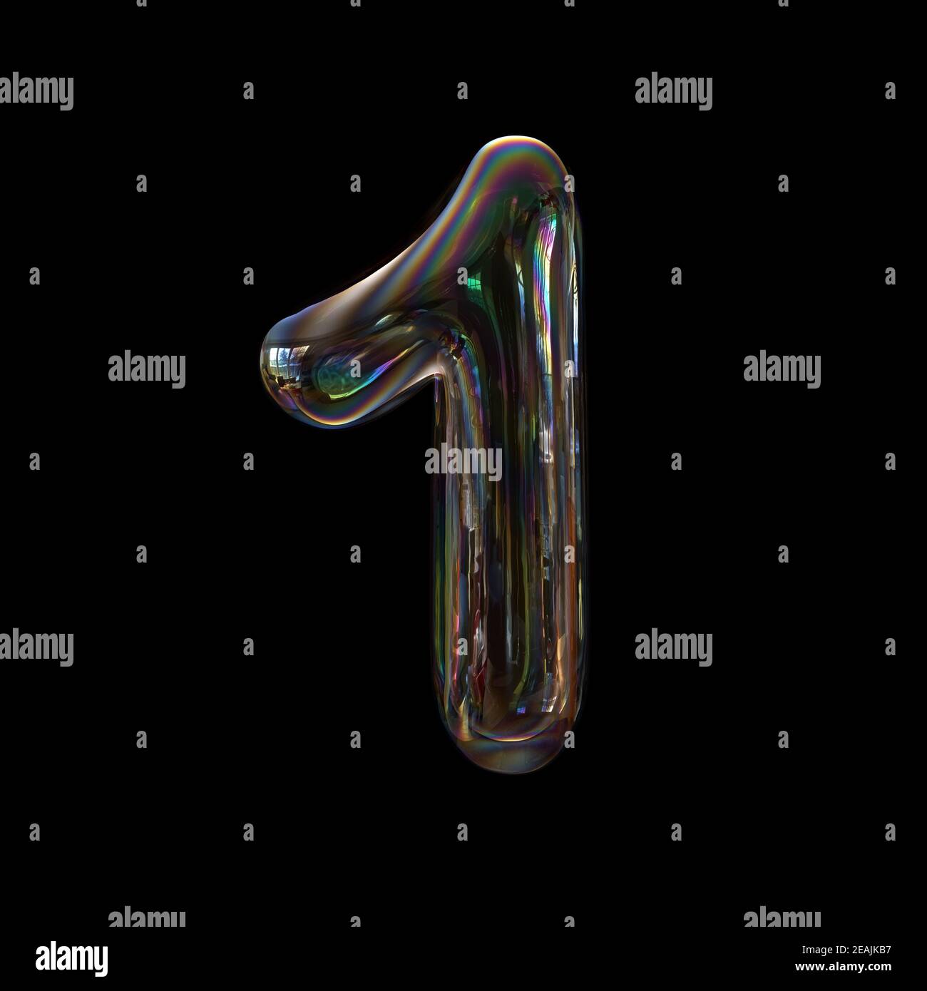 Soap bubble number 1 - 3d transparent digit - childhood, imagination or ...