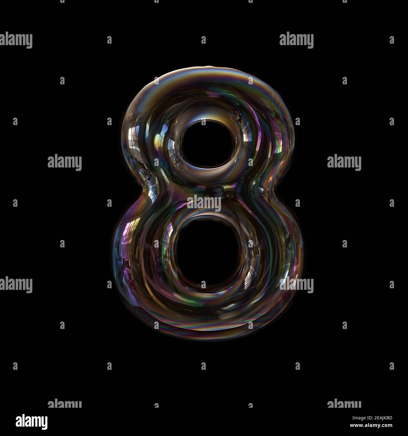 Soap bubble number 8 - 3d transparent digit - childhood, imagination or ...