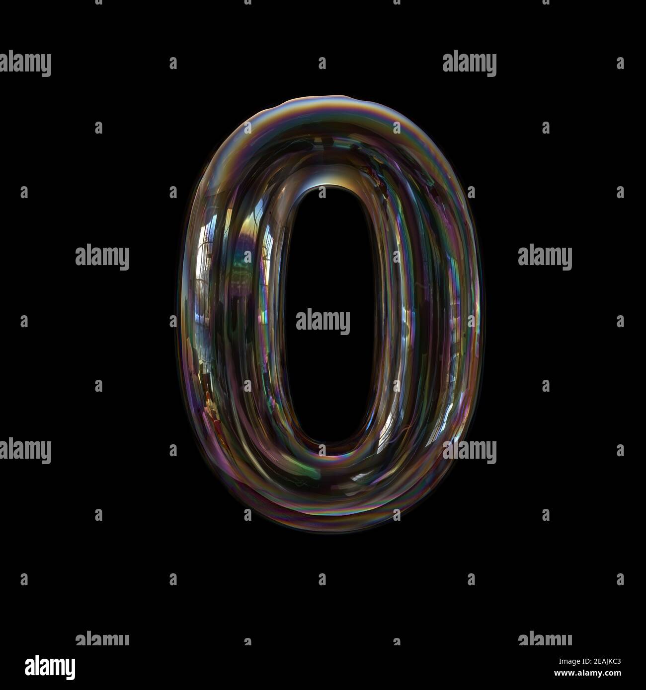 Soap bubble number 0 - 3d transparent digit - childhood, imagination or ...