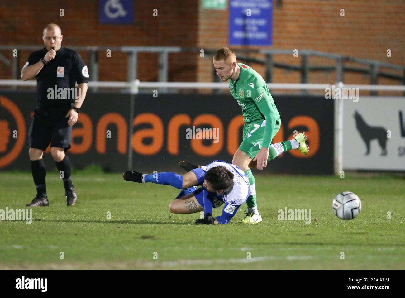 Eastleigh, UK. 09th Feb, 2021. during the National League game between ...