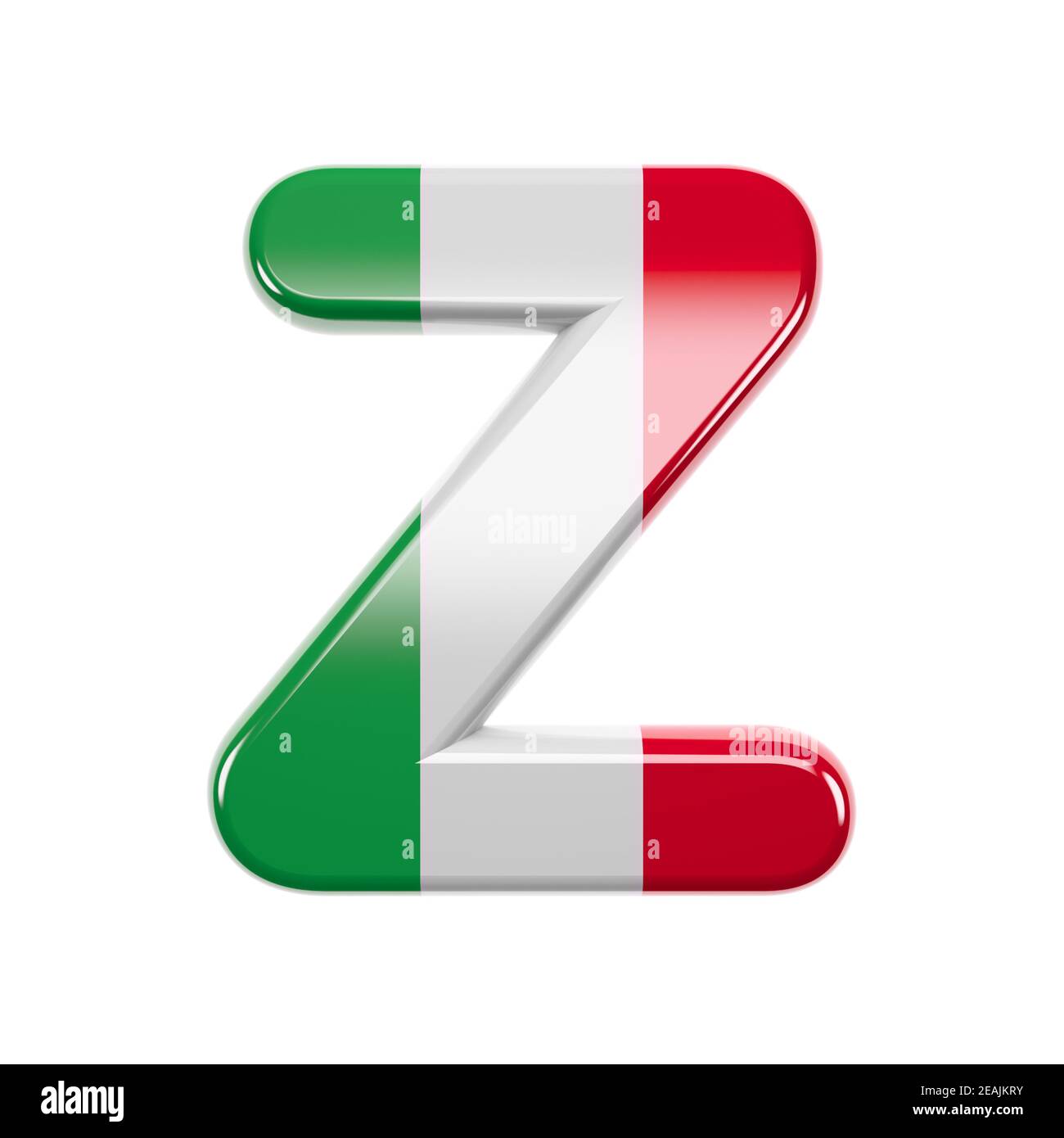 Italian letter Z - Upper-case 3d Italy flag font - suitable for Italy ...
