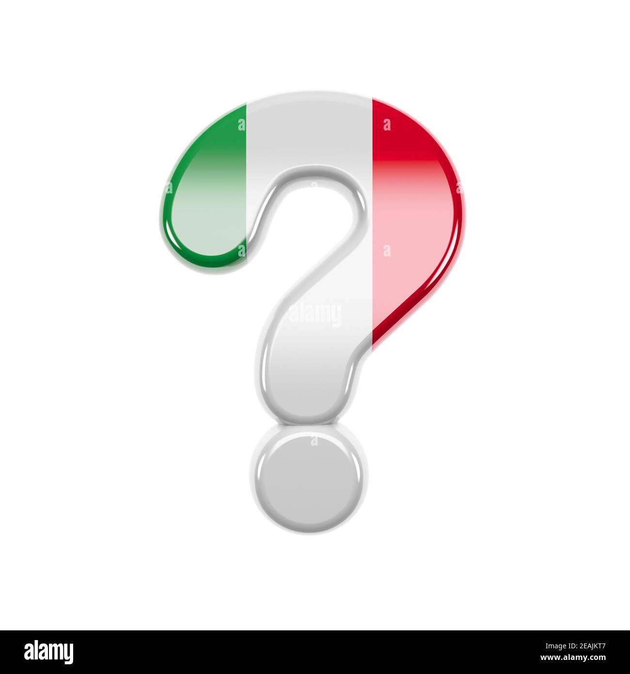 Italian interrogation point - 3d Italy flag symbol - Suitable for Italy ...