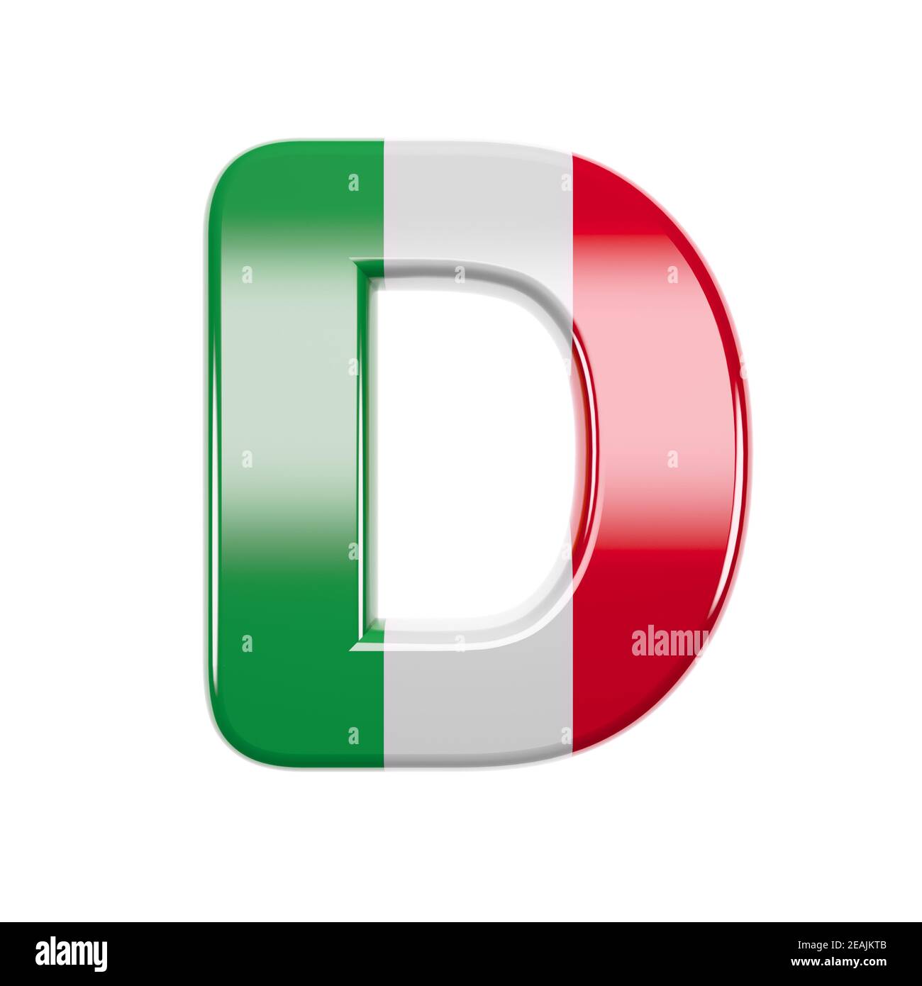 Italian letter D - Capital 3d Italy flag font - suitable for Italy ...