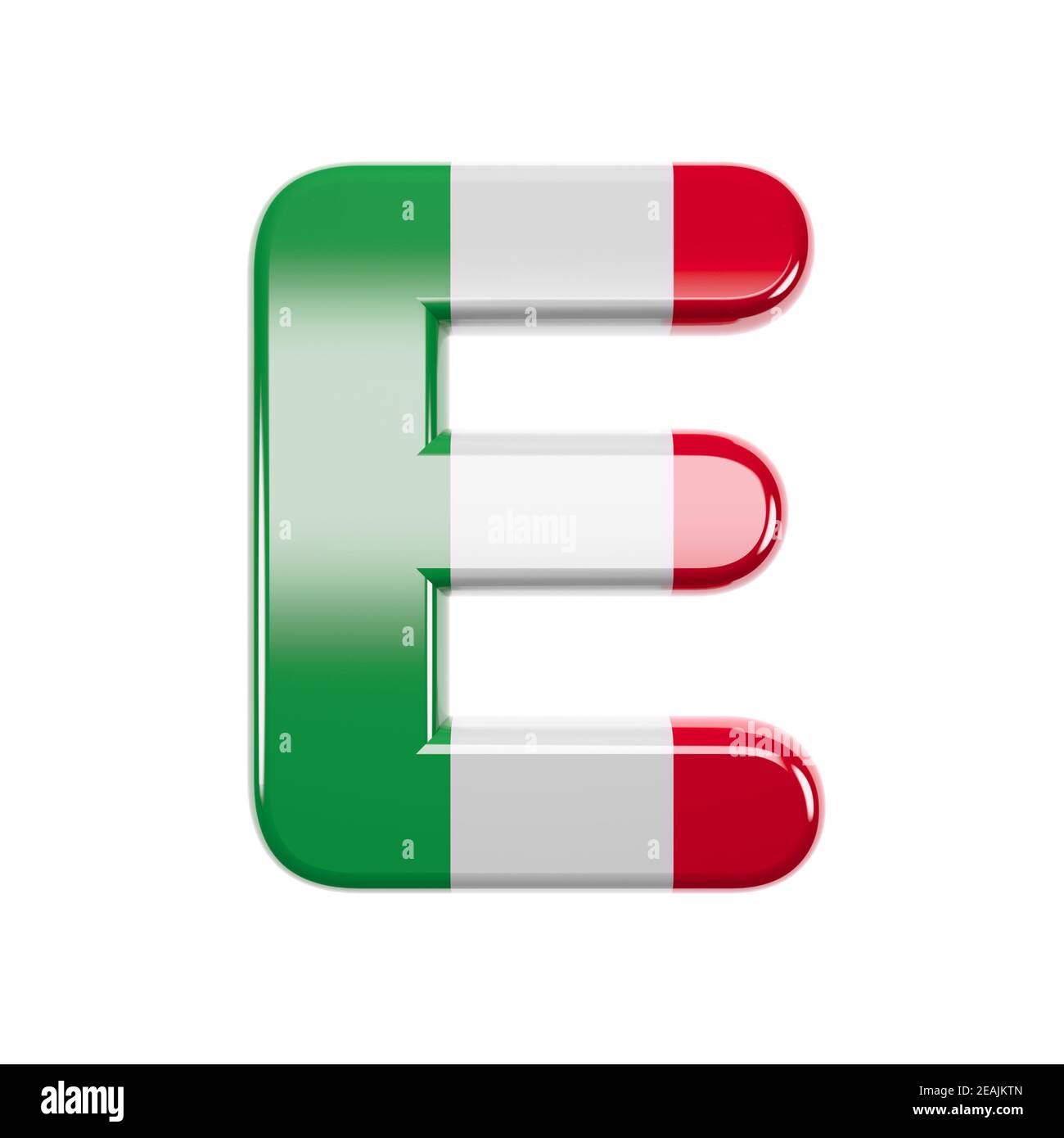 Italian letter E - Capital 3d Italy flag font - suitable for Italy ...