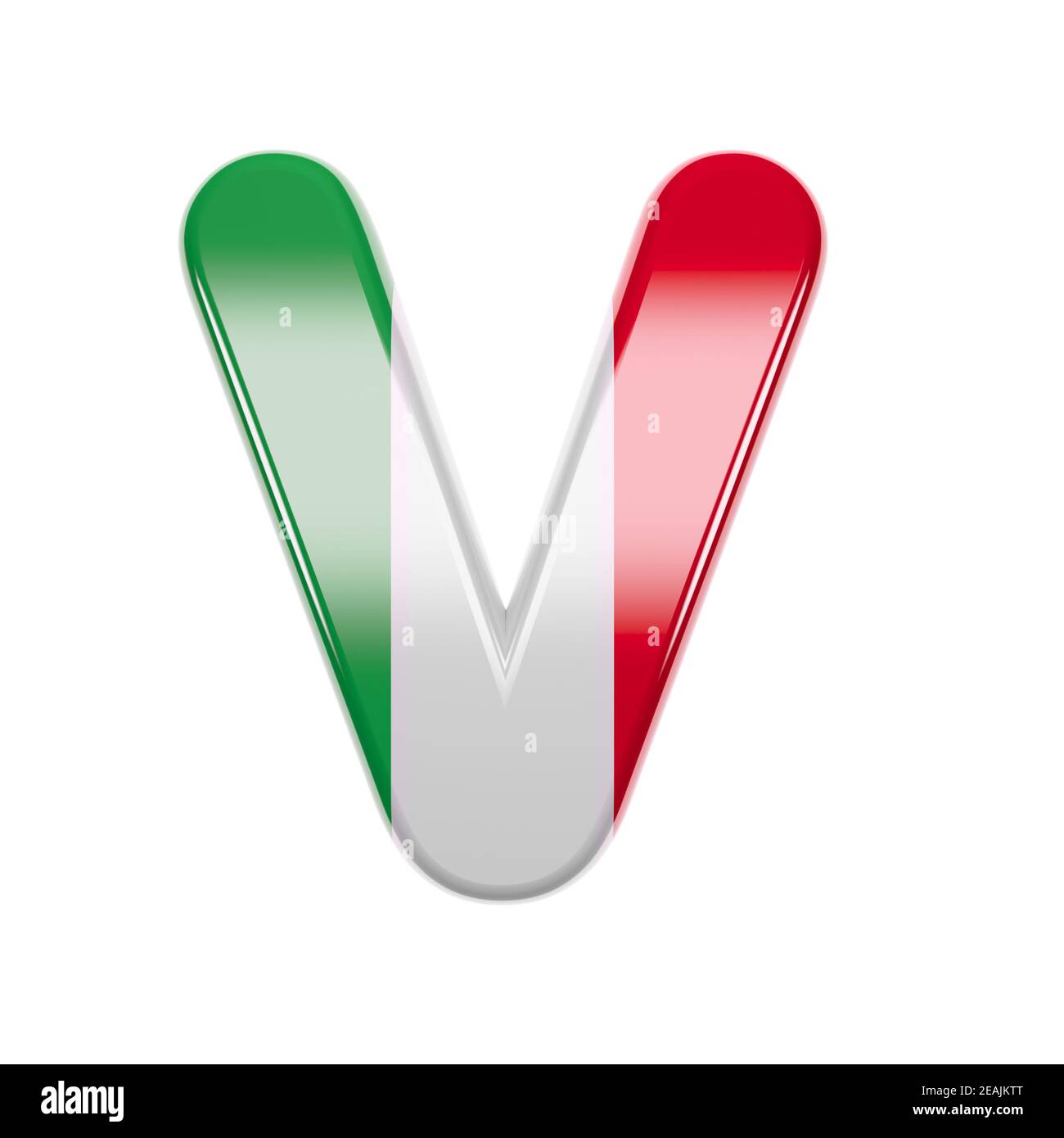 Italian letter V - Upper-case 3d Italy flag font - suitable for Italy ...