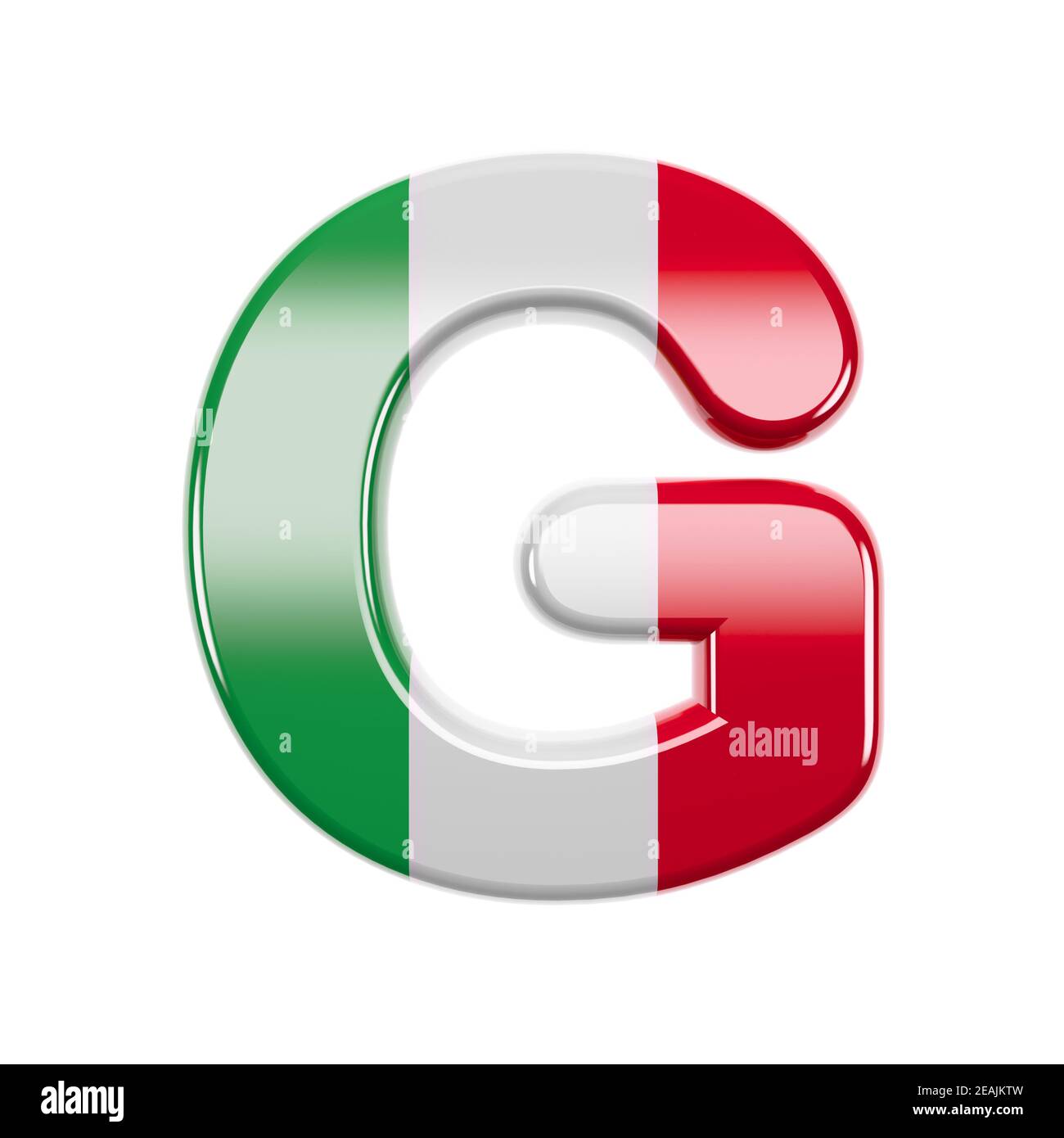 Italian letter G - Capital 3d Italy flag font - suitable for Italy ...