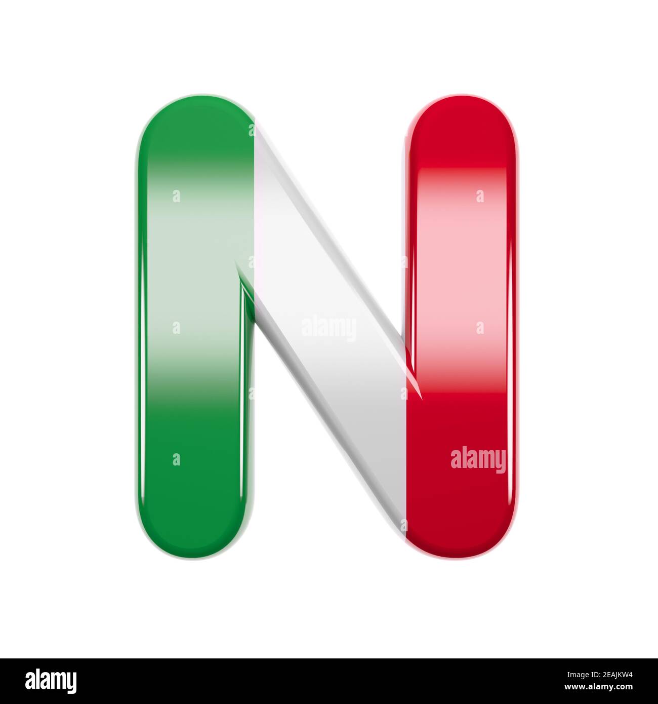 Italian letter N - Capital 3d Italy flag font - suitable for Italy ...