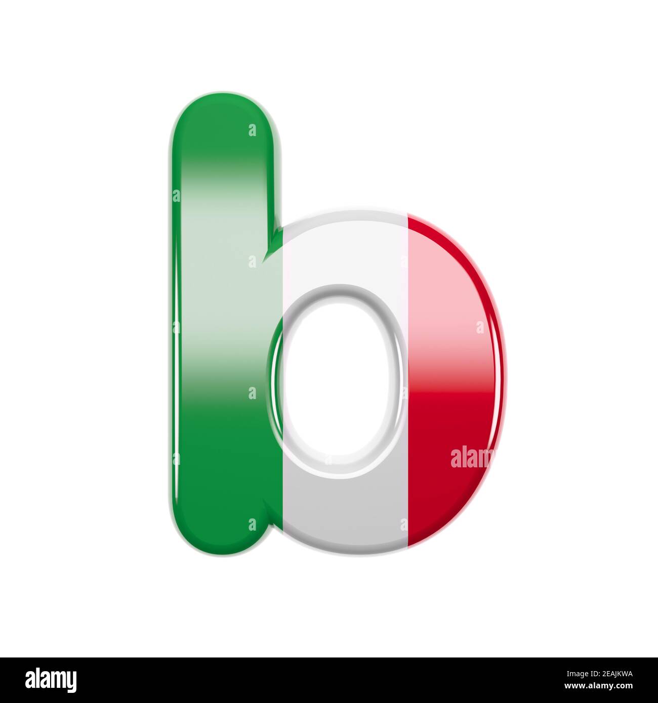 Italian letter B - Lower-case 3d Italy flag font - Suitable for Italy ...