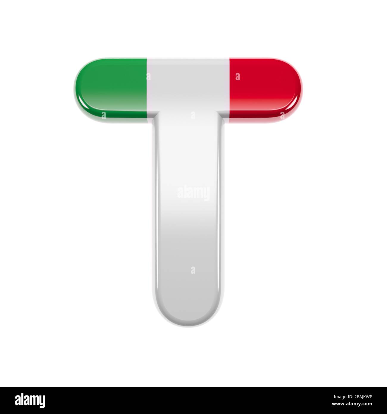 Italian letter T - Uppercase 3d Italy flag font - suitable for Italy ...
