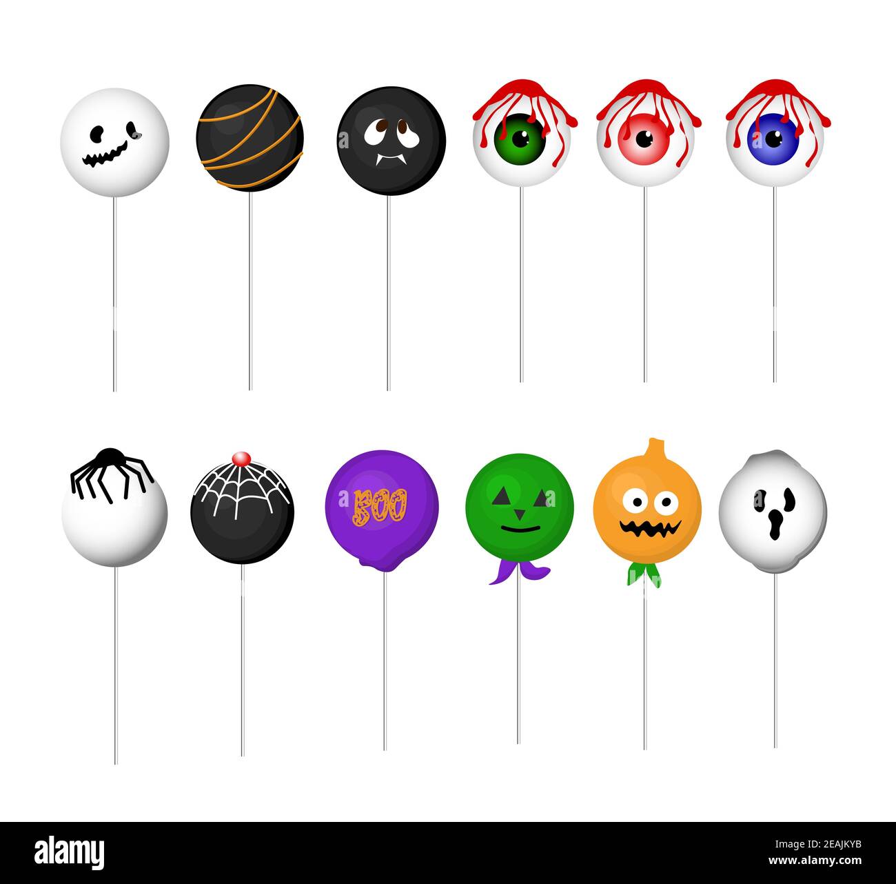 pop cake for halloween. Lollipop with eyes. Halloween treat. Scary ...