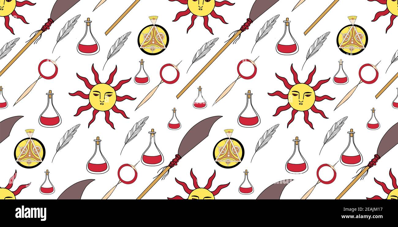 Magic pattern. Sun God.Sun worship. Magic drink Stock Photo - Alamy