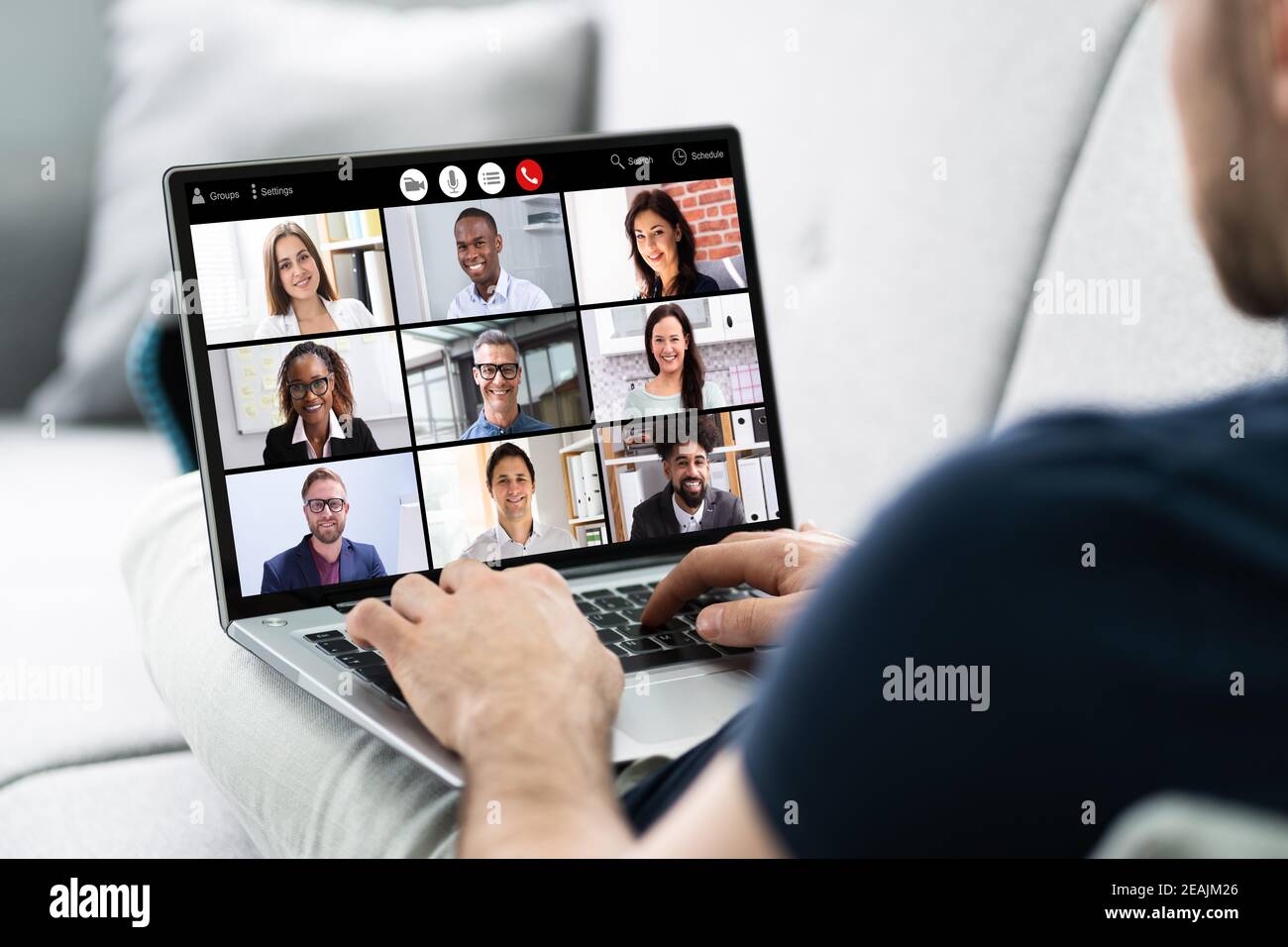Virtual Online Video Conference Webinar Call Stock Photo - Alamy