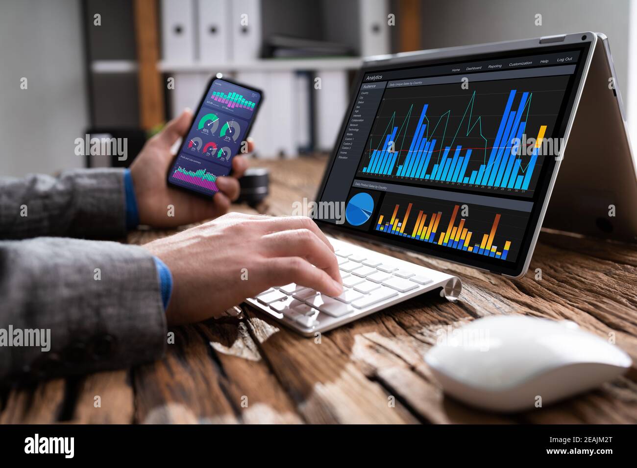 Mobile KPI Analytics Dashboard Stock Photo - Alamy