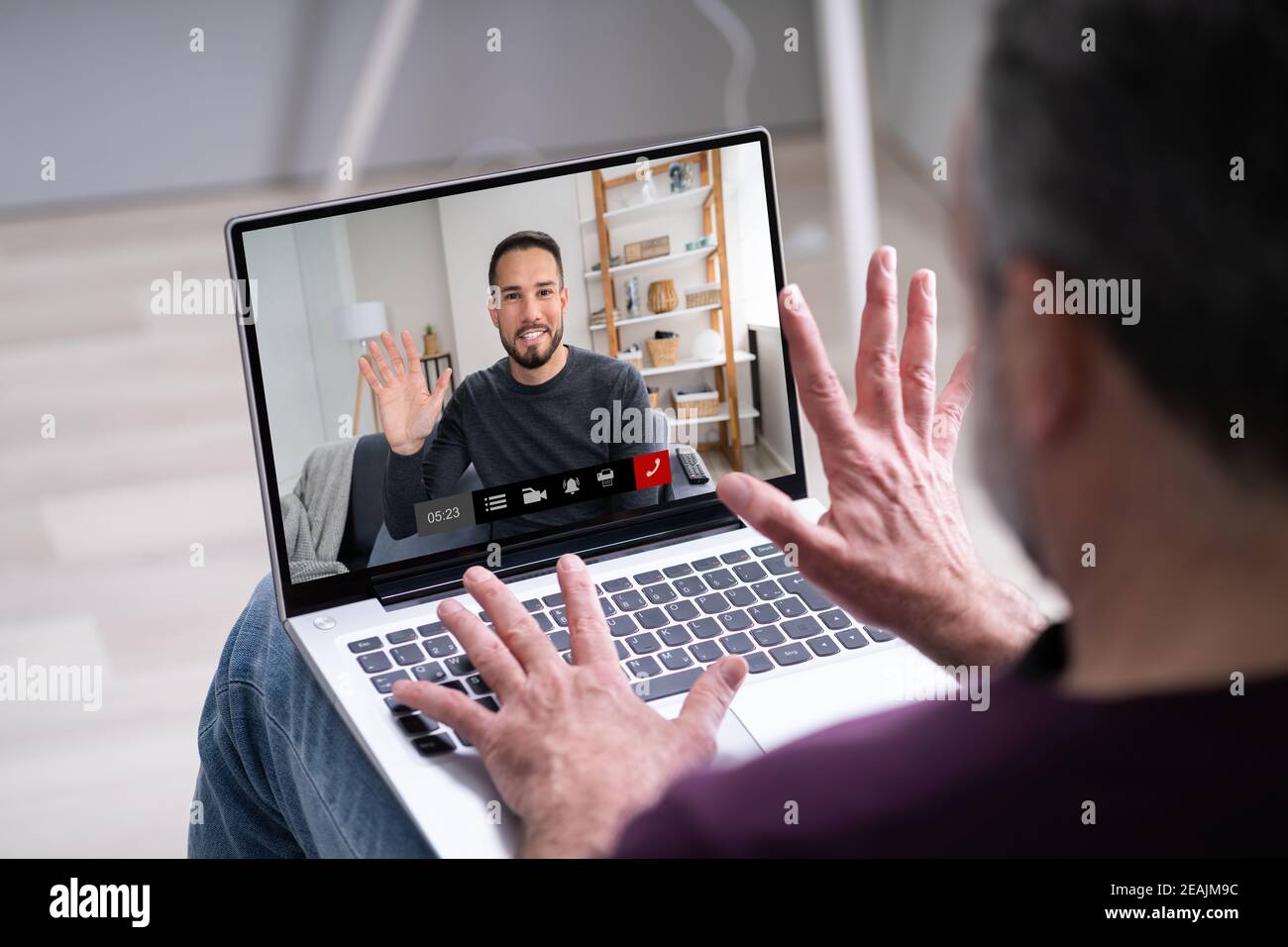 Video conference call notebook hi-res stock photography and images - Alamy