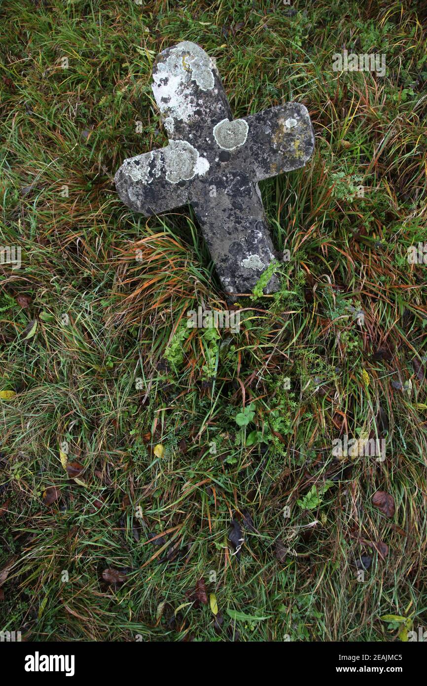 Stone cemetery cross Stock Photo - Alamy