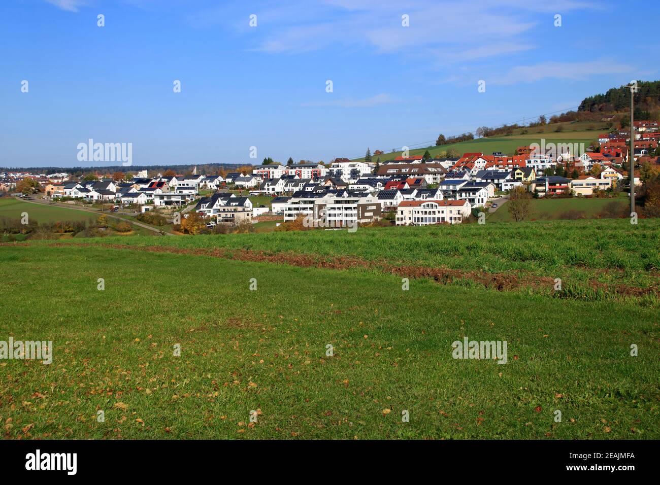View of the town of Stammheim near Calw in Baden-Wuerttemberg Stock ...