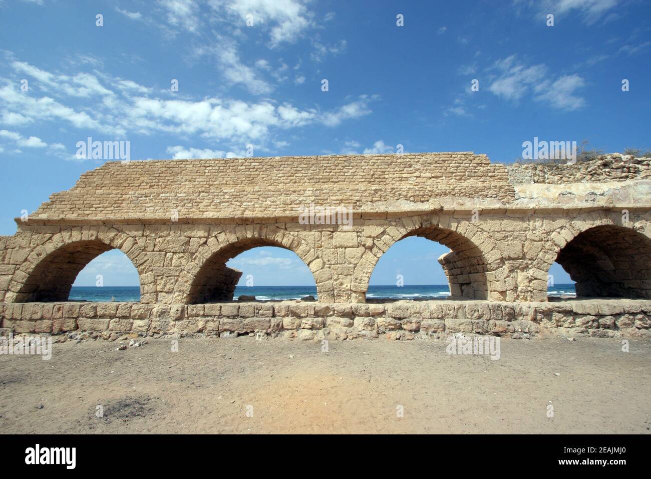 Ancient Roman aqueduct at Caesarea, in Israel Stock Photo - Alamy