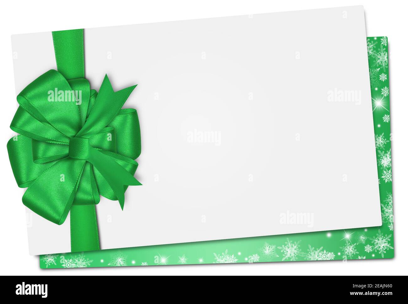 Gift card note with ribbon on isolated background Stock Photo - Alamy