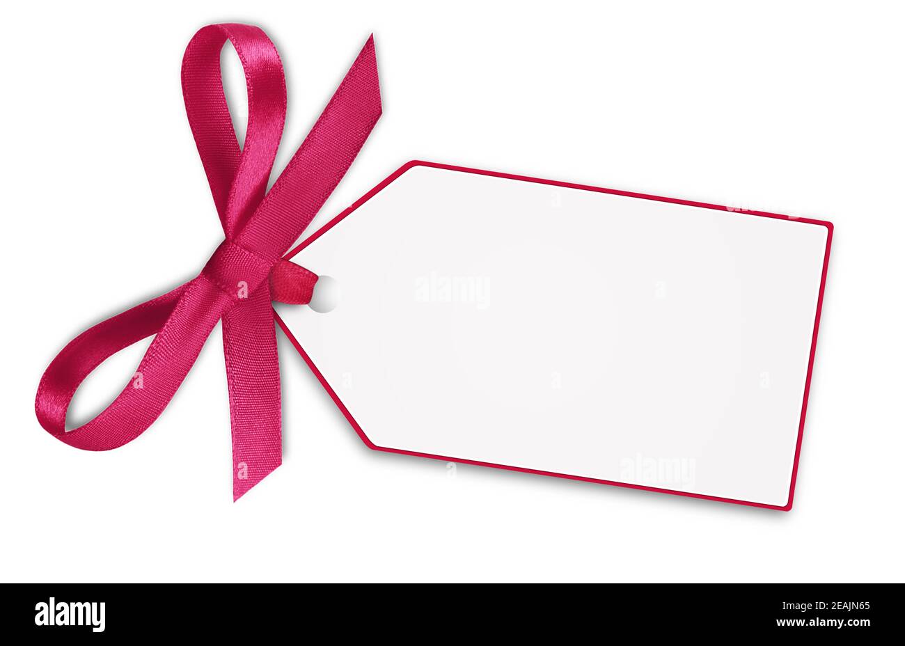 Gift card note with ribbon on isolated background Stock Photo - Alamy