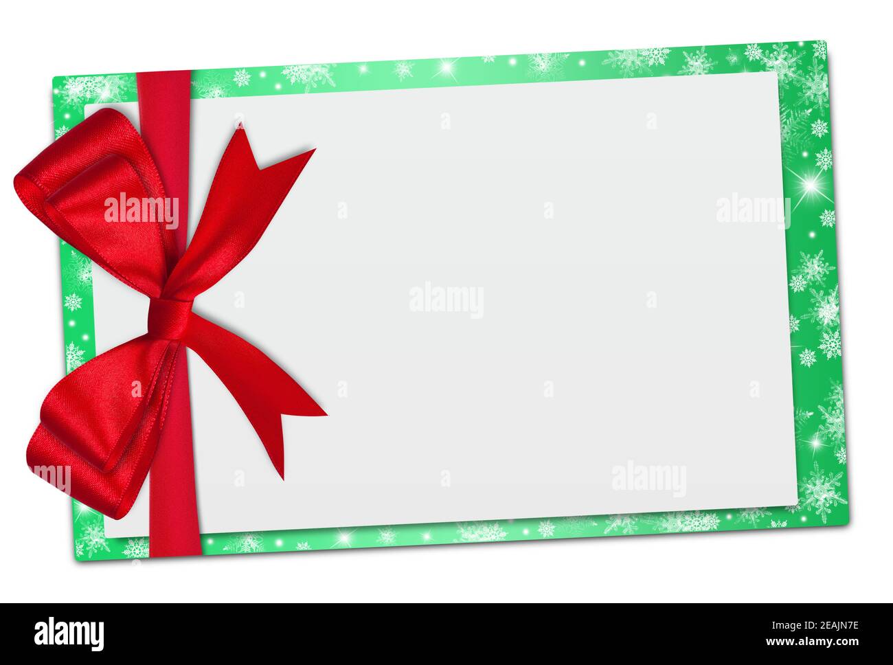 Gift card note with ribbon on isolated background Stock Photo - Alamy