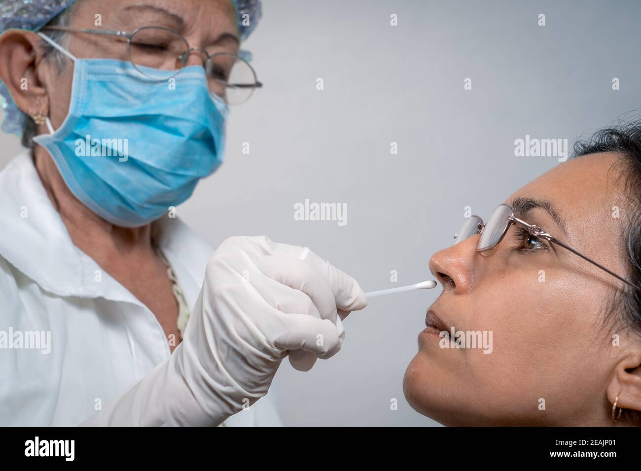 Taking sample for medical examination Stock Photo - Alamy
