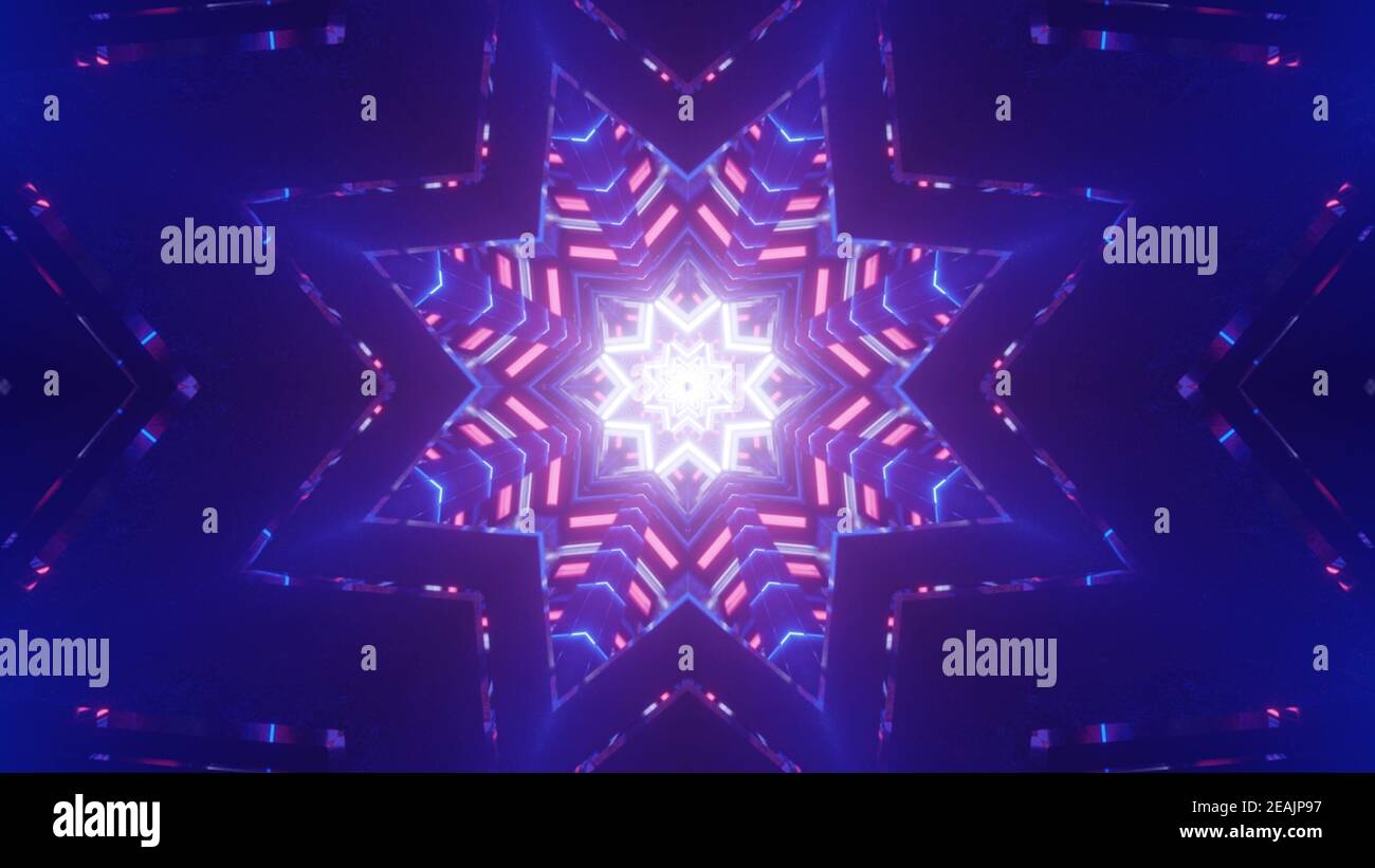 Glowing neon star art background 3d illustration Stock Photo - Alamy