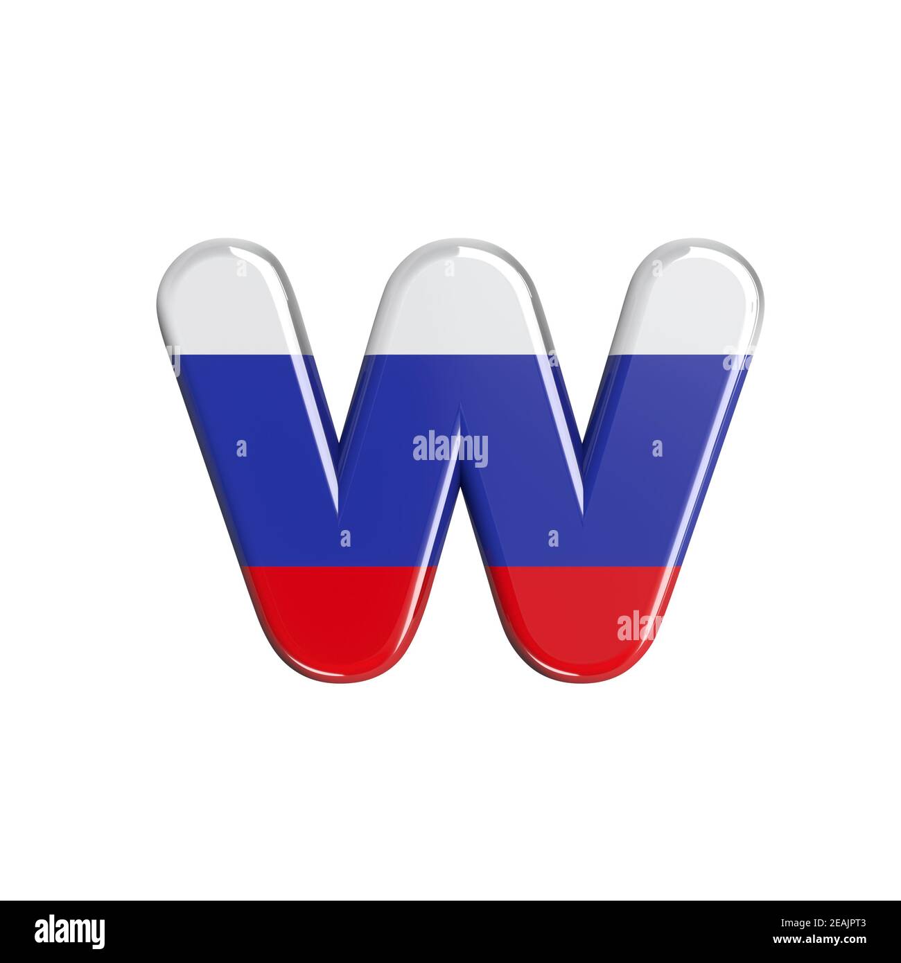 Russia letter W - Lower-case 3d russian flag font - Suitable for Russia ...