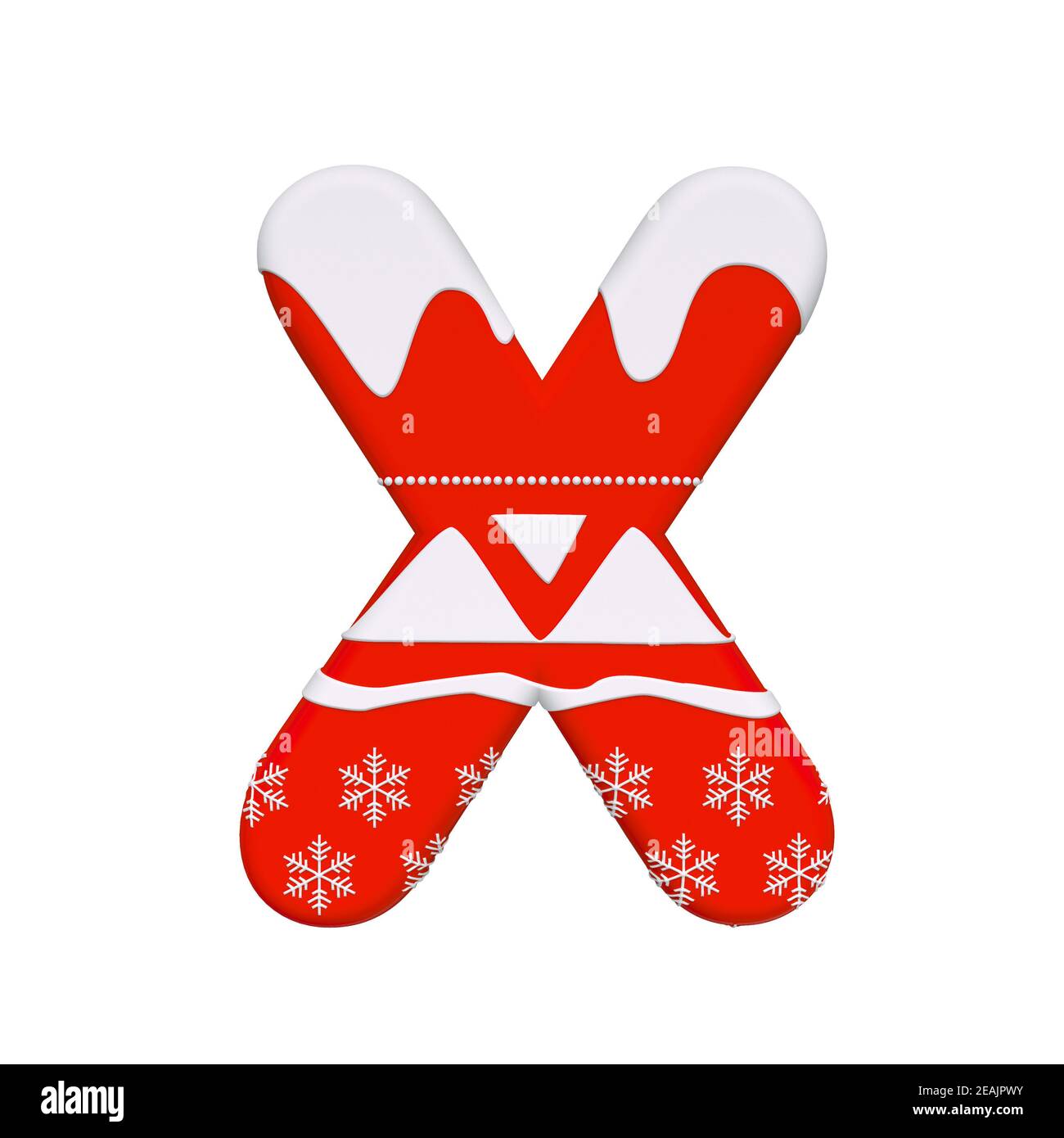 Christmas letter X - Upper-case 3d Xmas font - suitable for Celebration ...