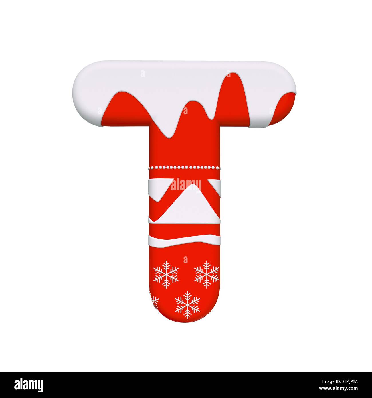 Christmas letter T - Uppercase 3d Xmas font - suitable for Celebration ...