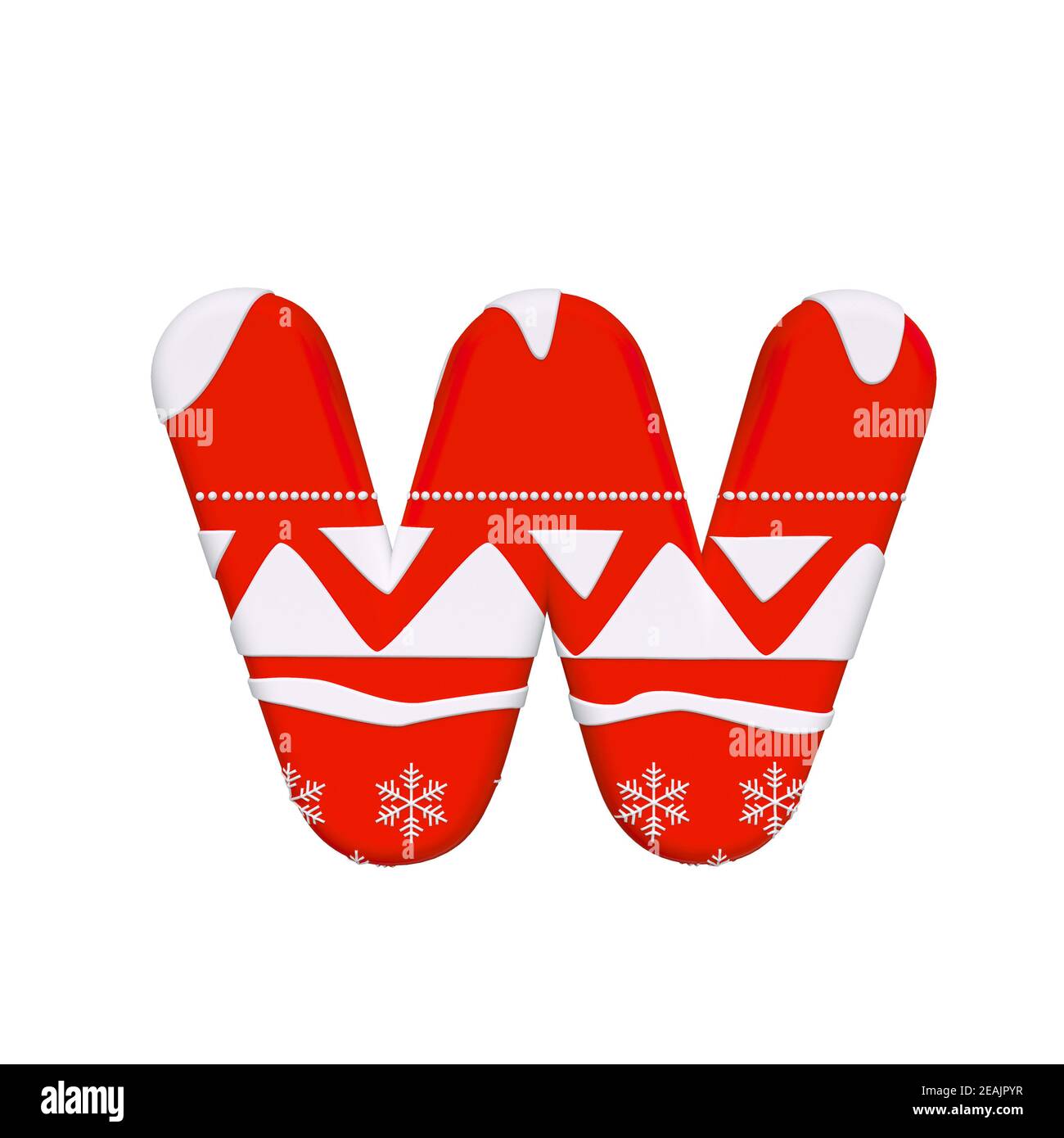 Christmas letter W - Lower-case 3d Xmas font - Suitable for Celebration ...
