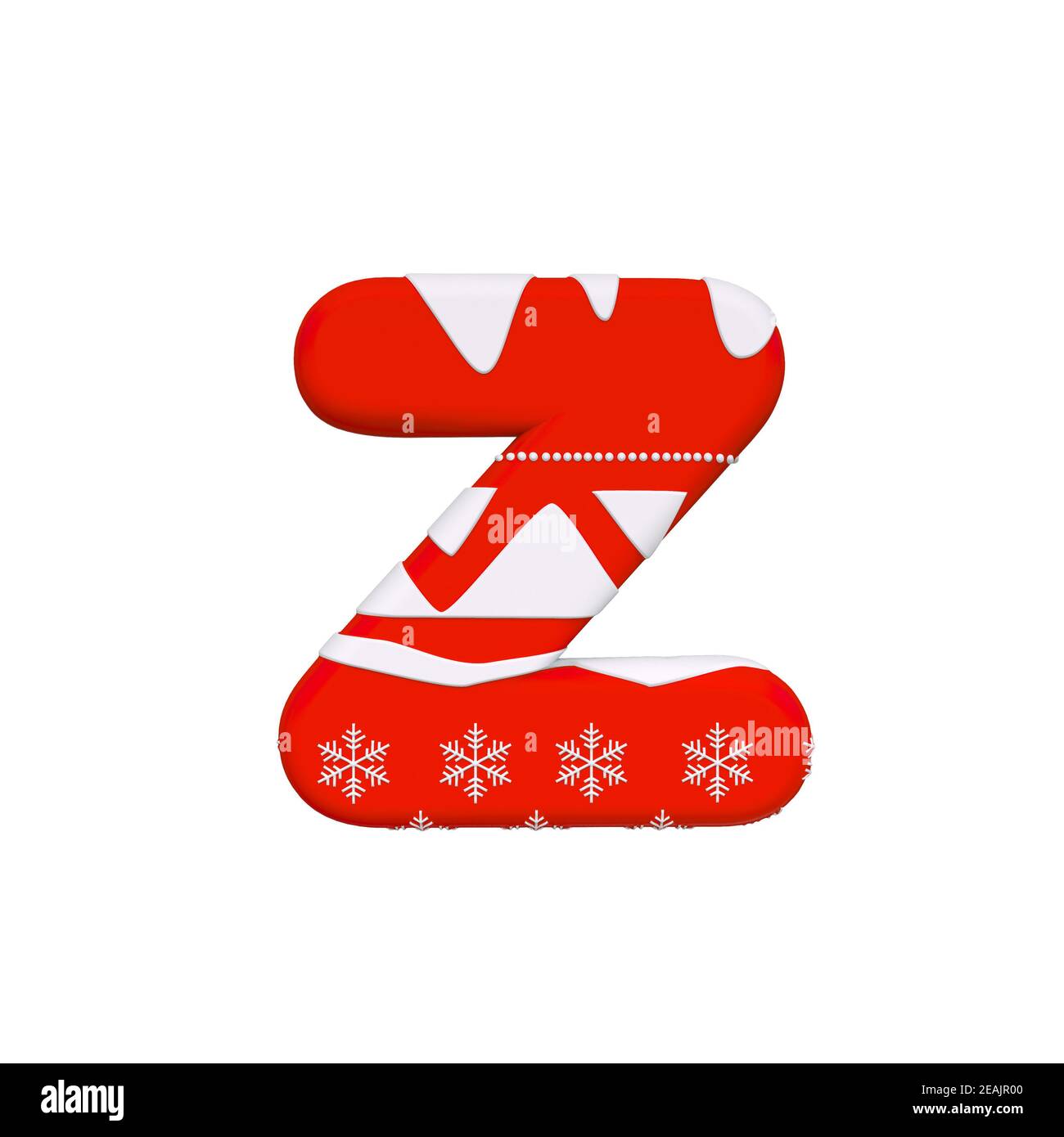 Christmas letter Z - Lower-case 3d Xmas font - Suitable for Celebration ...
