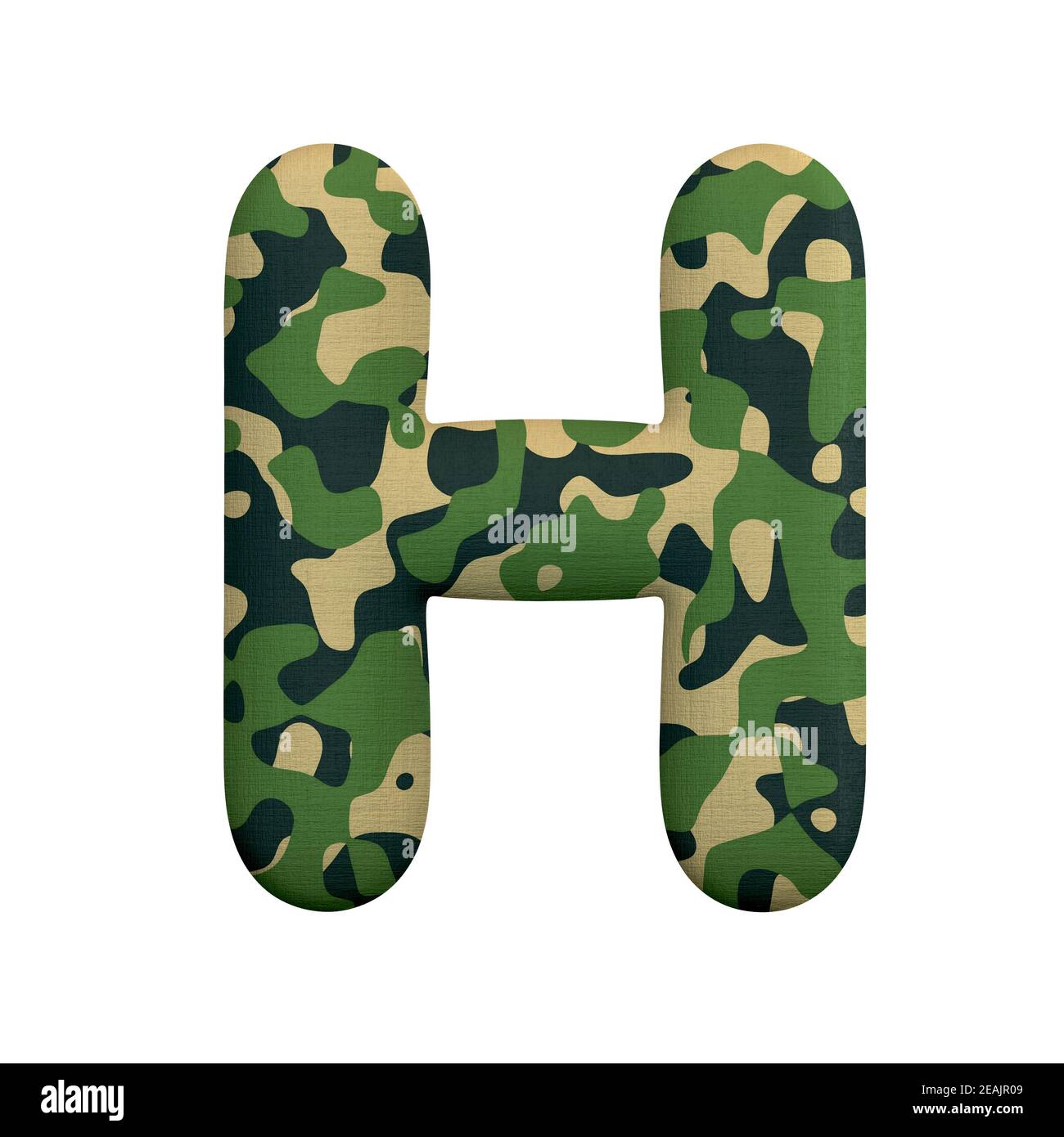 Army letter H - Upper-case 3d Camo font - suitable for Army, war or ...