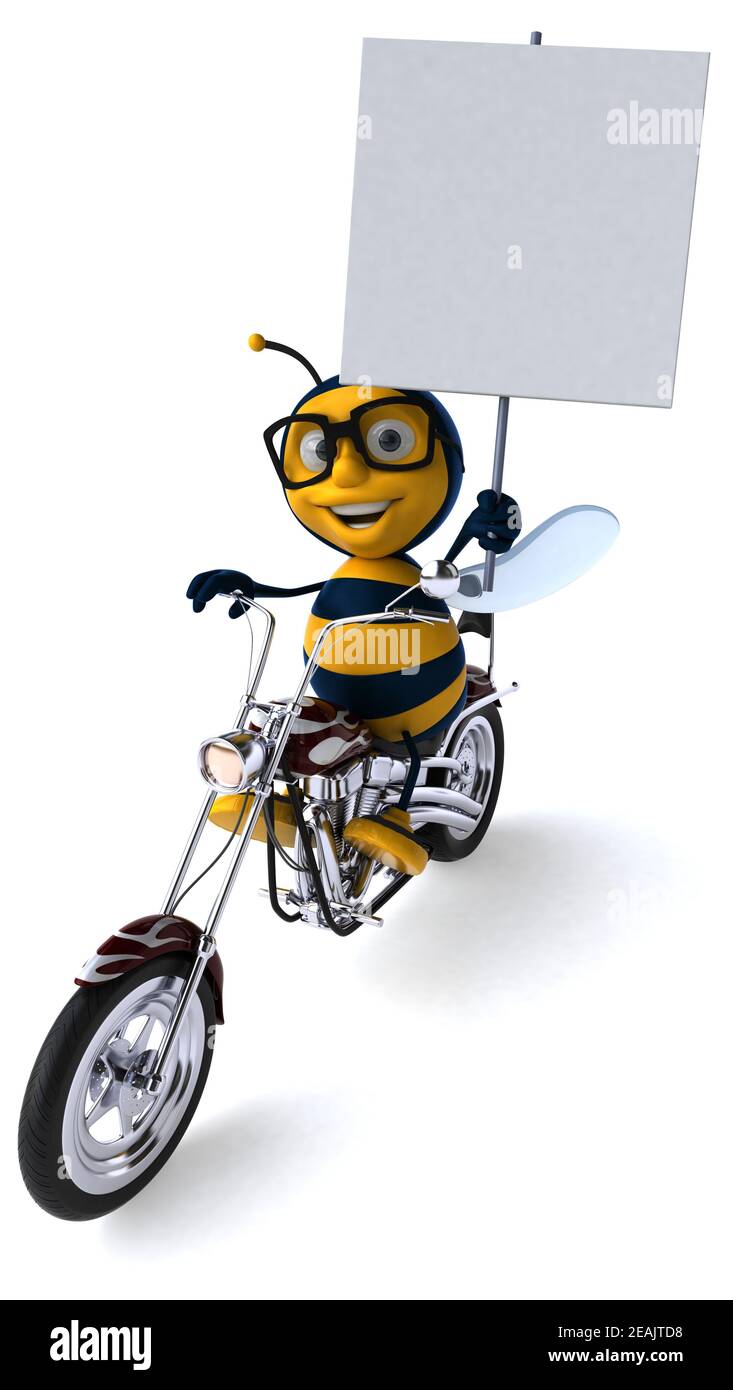 Fun bee - 3D Illustration Stock Photo - Alamy