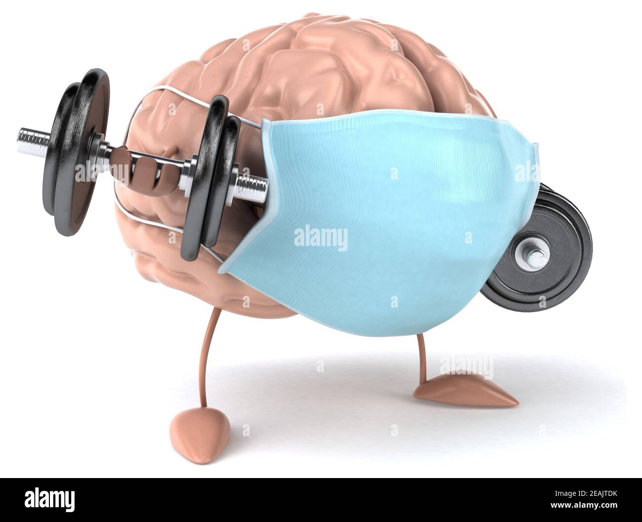 3D concept of a brain with a mask Stock Photo - Alamy