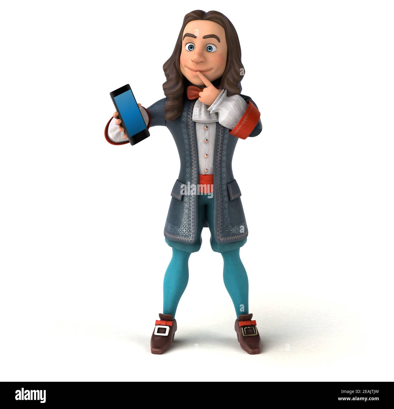 3D Illustration of a cartoon man in historical baroque costume Stock ...