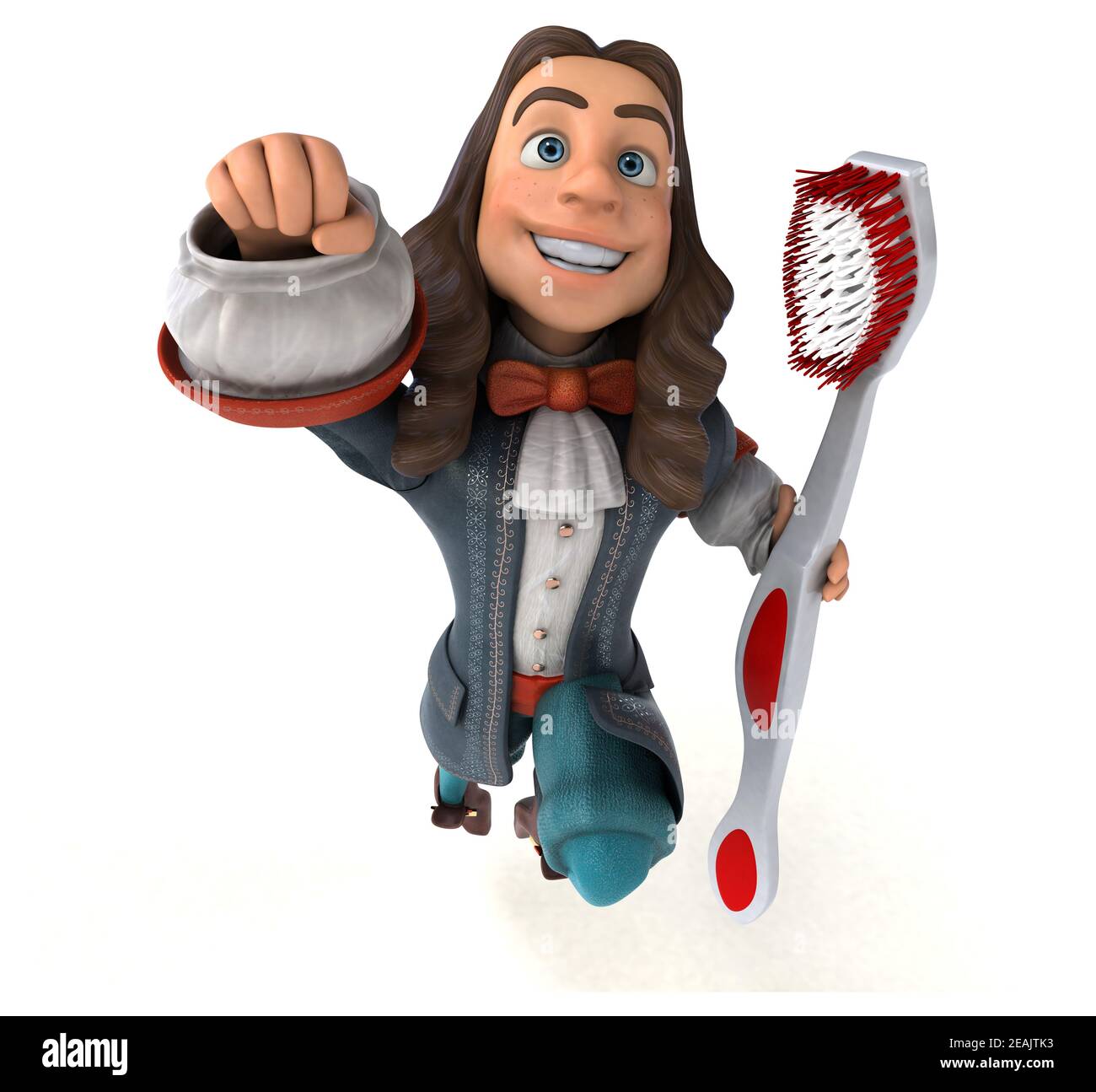 3D Illustration of a cartoon man in historical baroque costume Stock ...