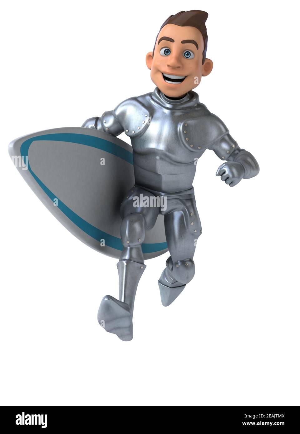 Fun 3D cartoon knight surfing Stock Photo - Alamy