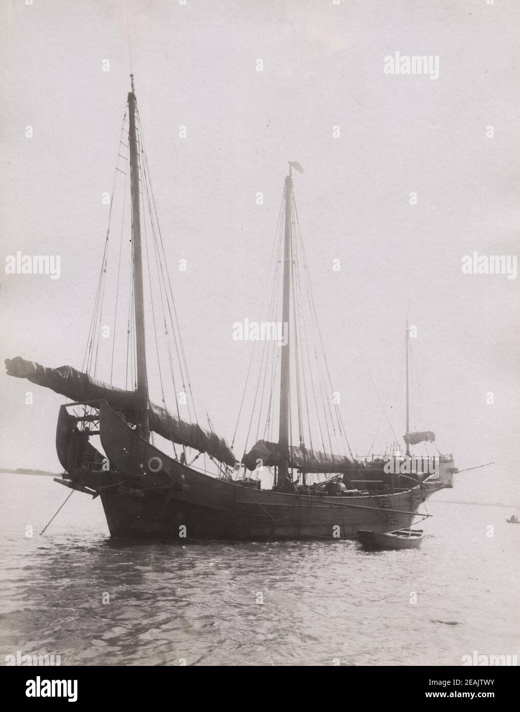 Late 19th century photograph - Chinese junk, trading ship, China Stock ...