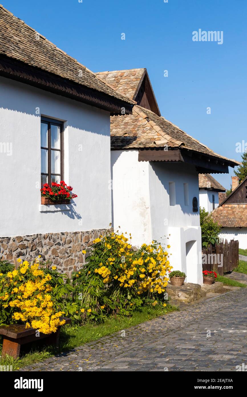 Historical village center of Holloko, region Northern Hungary Stock ...