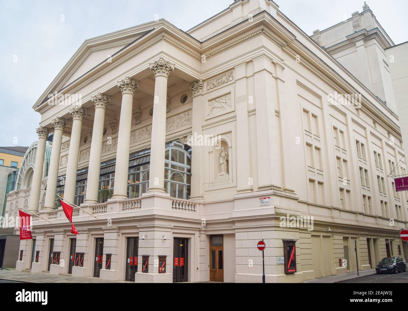 London, UK. 6th February 2021.Royal Opera House exterior, Covent Garden ...